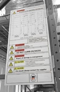 Rack Load Signs, Safe Permissible Loading Notice