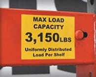 Weight Capacity Labels for Shelving and Pallet Racks