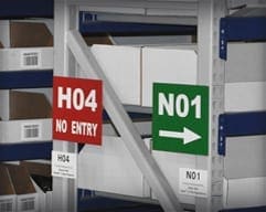Warehouse Aisle Signs for Pallet Rack Aisle Numbering