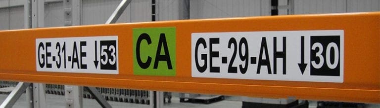 Cold Storage Warehouse Rack Labels