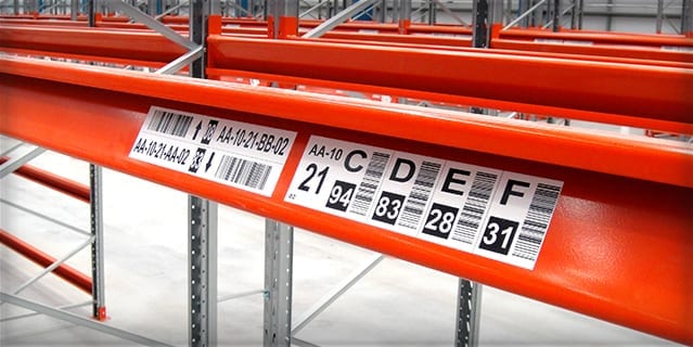 Warehouse Pallet Rack Location Labels ASG Services