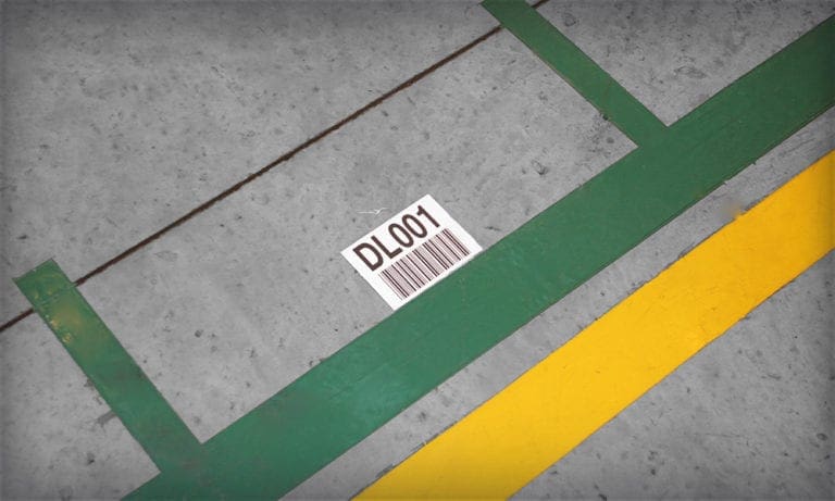 Adhesive Floor Labels for Bulk Storage Location ID