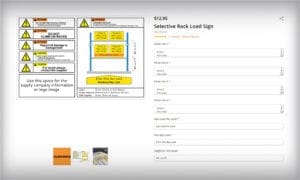 Rack Load Signs, Safe Permissible Loading Notice