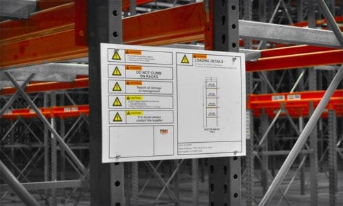 Rack Load Signs, Safe Permissible Loading Notice