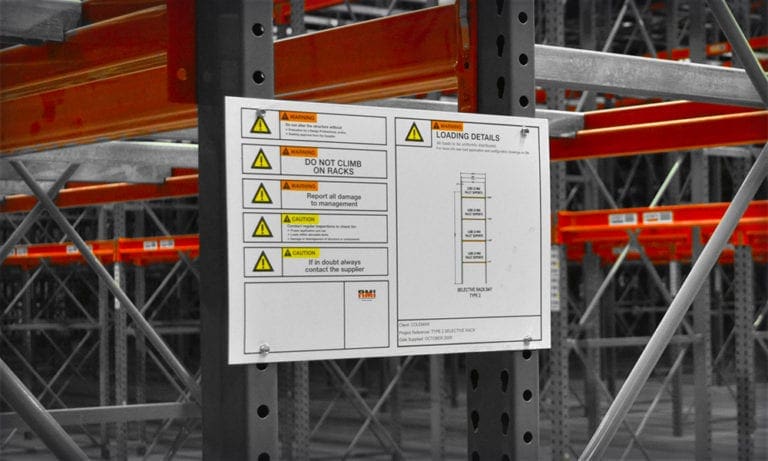 Rack Load Signs, Safe Permissible Loading Notice